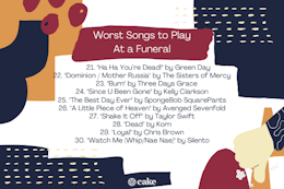 40 Inappropriate Songs You Should Never Play At A Funeral Cake Blog 2022 